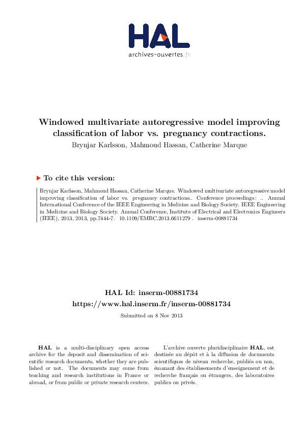 (PDF) Windowed multivariate autoregressive model improving ...