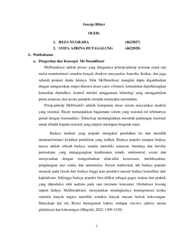 (PDF) KELOMPOK 6 GEORGE RITZER