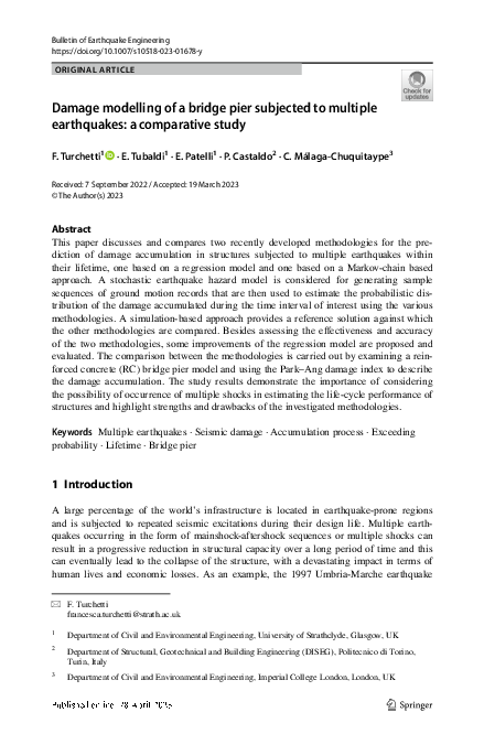 (PDF) Damage modelling of a bridge pier subjected to multiple ...