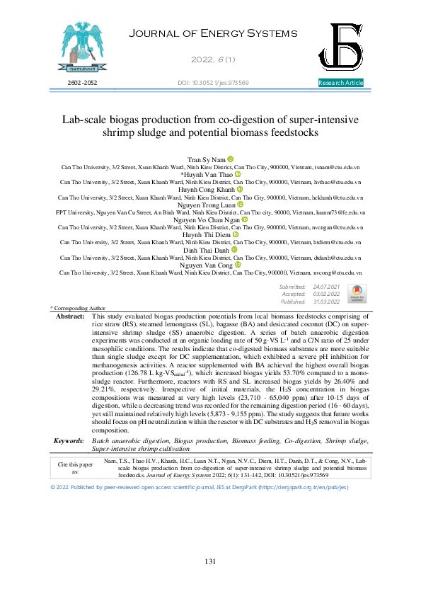 (PDF) Biogas from Co-Digestion of Shrimp Sludge