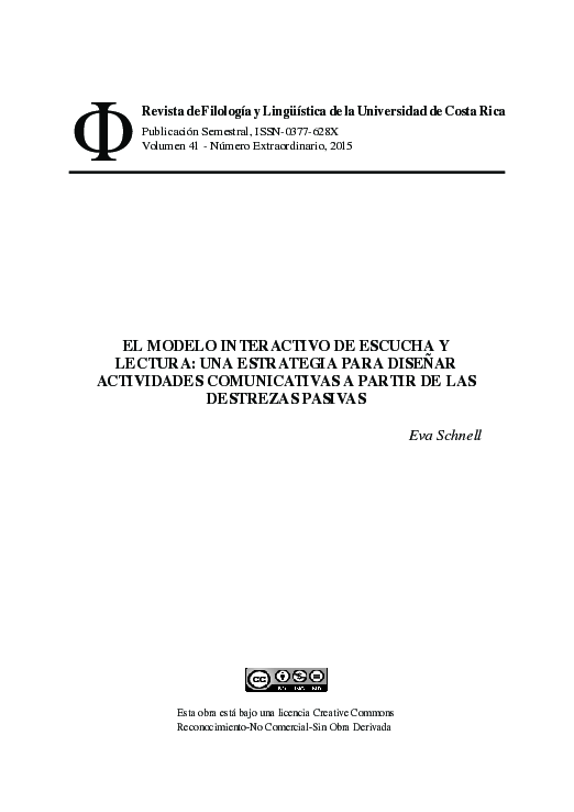 (PDF) EL MODELO INTERACTIVO DE ESCUCHA Y LECTURA: UNA ESTRATEGIA PARA ...