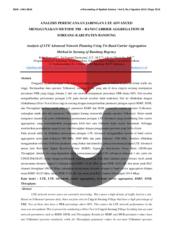 (PDF) Analisis Perencanaan Jaringan Lte Advanced Menggunakan Metode Tri – Band Carrier ...