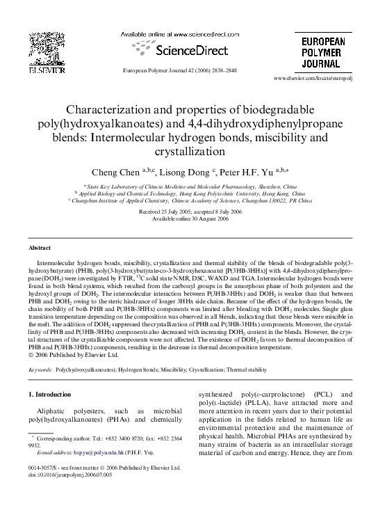(PDF) Characterization and properties of biodegradable thermoplastic grafted starch films by ...