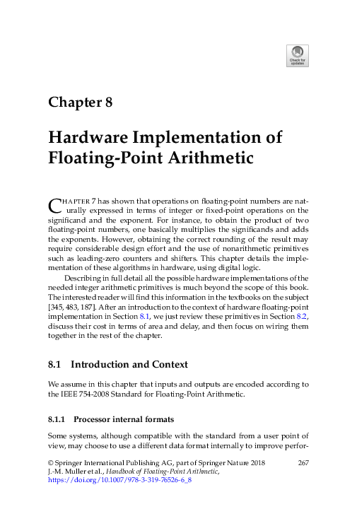 (PDF) Hardware Implementation of Floating-Point Arithmetic