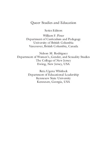 (PDF) Critical Concepts in Queer Studies and Education