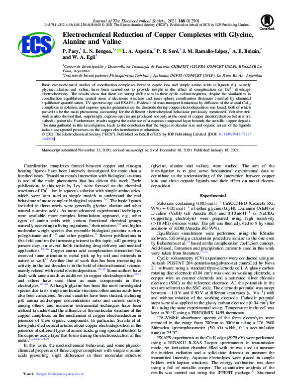 (PDF) Electrochemical Reduction of Copper Complexes with Glycine ...