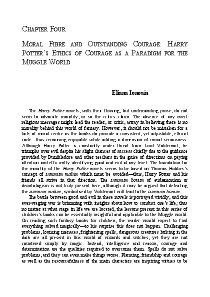 (DOC) Moral Fibre and Outstanding Courage: Harry Potter's Ethics of ...