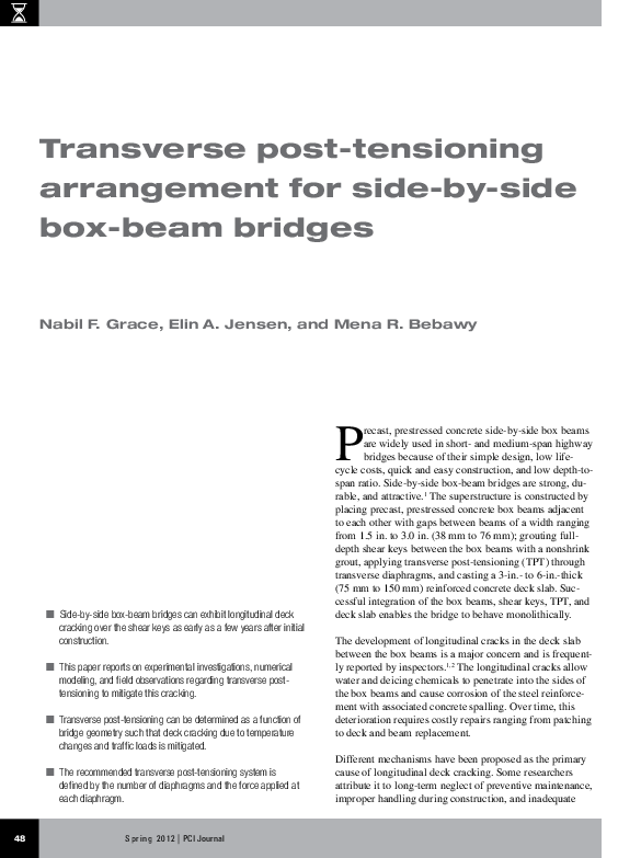 (PDF) Transverse post-tensioning arrangement for side-by-side box-beam ...