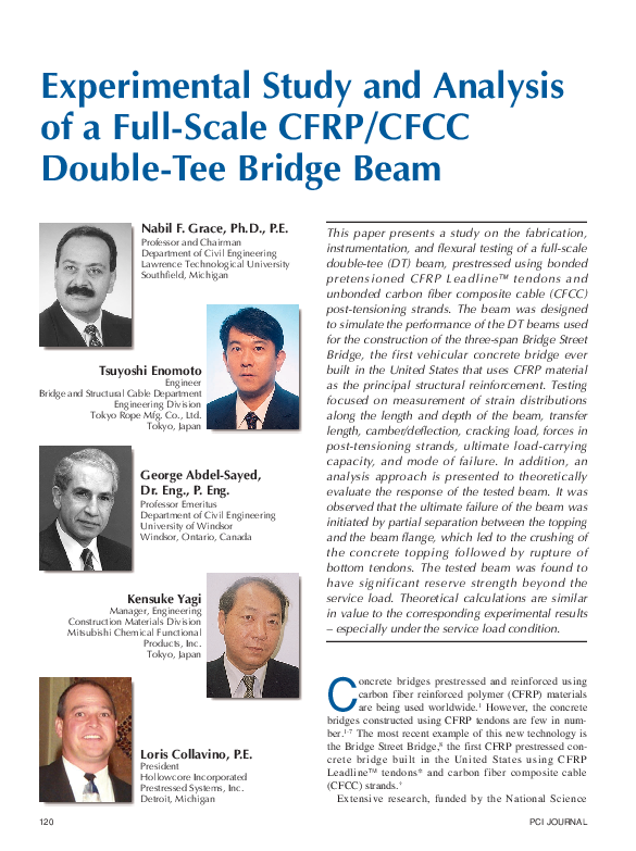 (PDF) Experimental Study and Analysis of a Full-Scale CFRP/CFCC Double ...