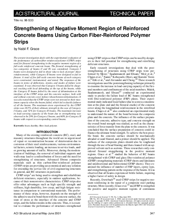 (PDF) Strengthening of Negative Moment Region of Reinforced Concrete ...