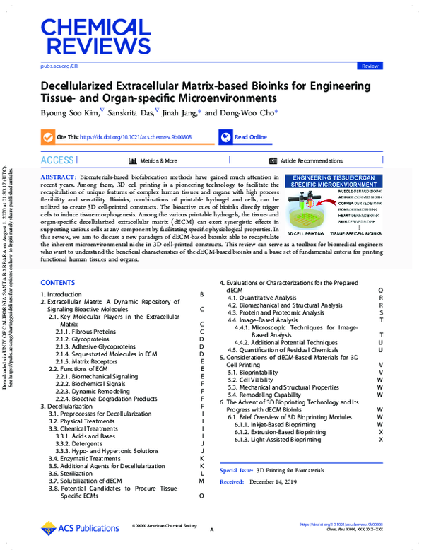 (PDF) Decellularized extracellular matrix-based bio-ink with enhanced 3D printability and ...