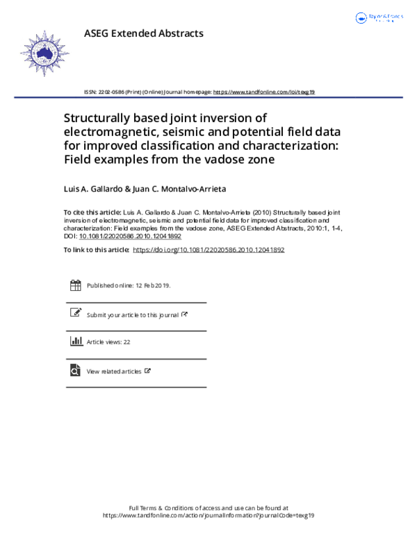 Pdf Structurally Based Joint Inversion Of Electromagnetic Seismic