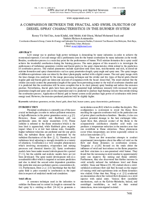 (PDF) A comparison between the fractal and swirl injector of diesel ...
