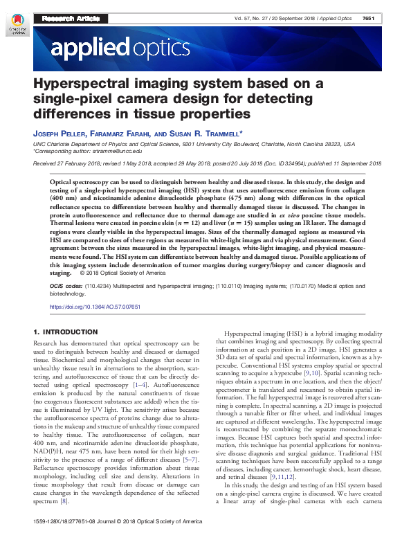 (PDF) Hyperspectral imaging system based on a single-pixel camera ...
