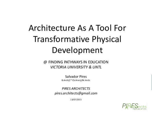(PDF) Architecture As A Tool For Transformative Physical Development ...