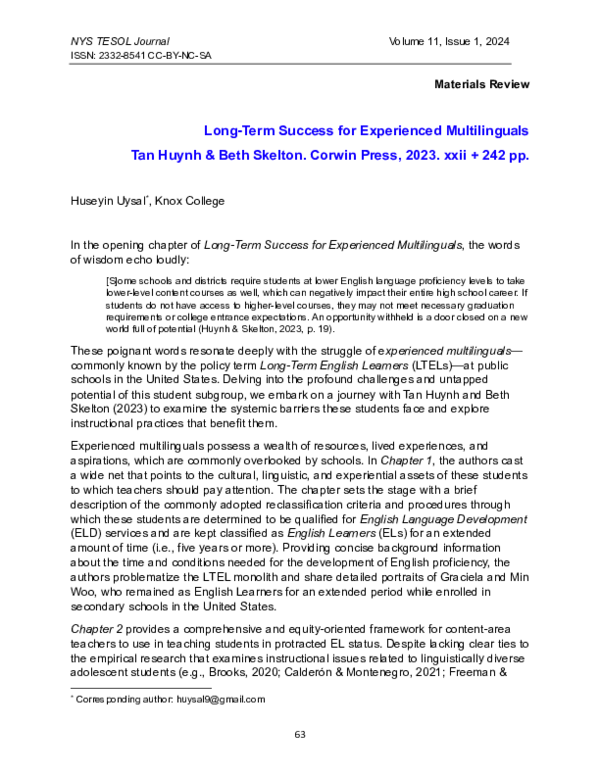 (PDF) Long-term success for experienced multilinguals