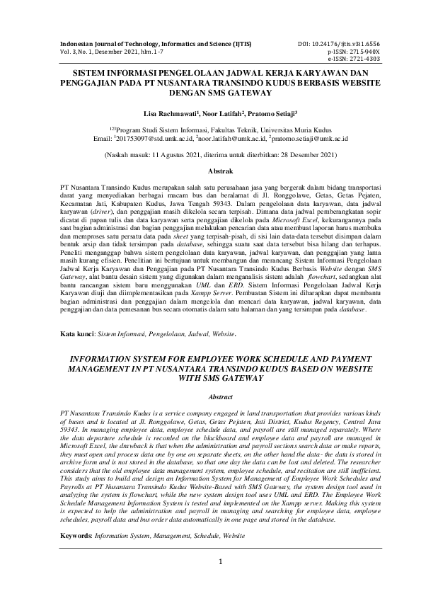 (PDF) Sistem Informasi Pengelolaan Jadwal Kerja Karyawan Dan Penggajian Pada PT Nusantara ...