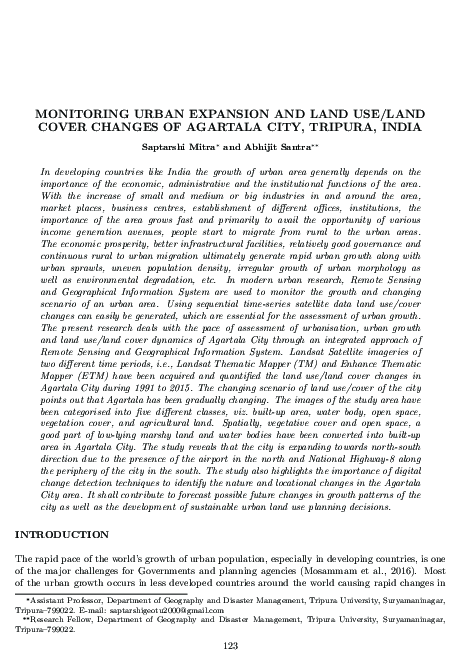 (PDF) MONITORING URBAN EXPANSION AND LAND USE/LAND COVER CHANGES OF ...