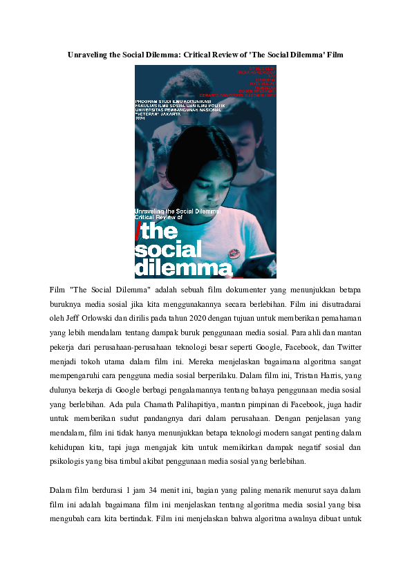 (PDF) Unraveling the Social Dilemma: Critical Review of 'The Social ...