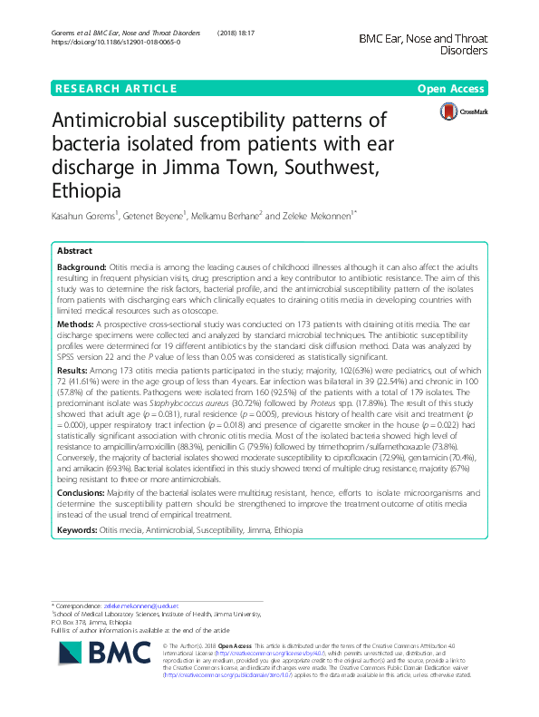 (PDF) Antimicrobial susceptibility patterns of bacteria isolated from ...