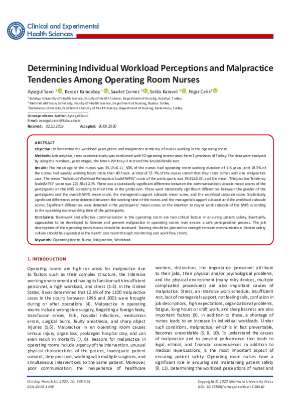 (PDF) Determining Individual Workload Perceptions and Malpractice ...