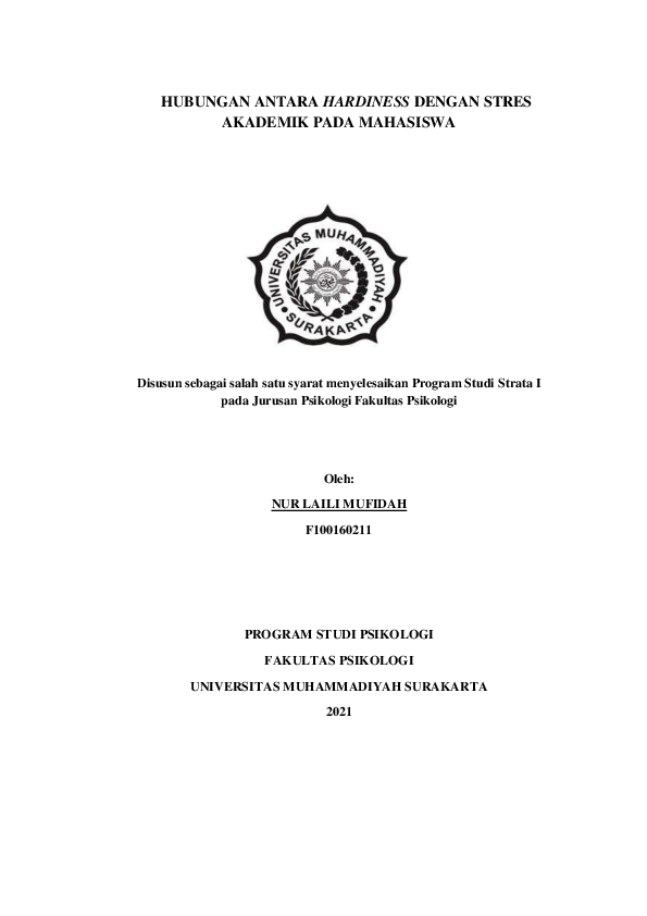 (PDF) Hubungan Antara Hardiness Dengan Stres Akademik Pada Mahasiswa