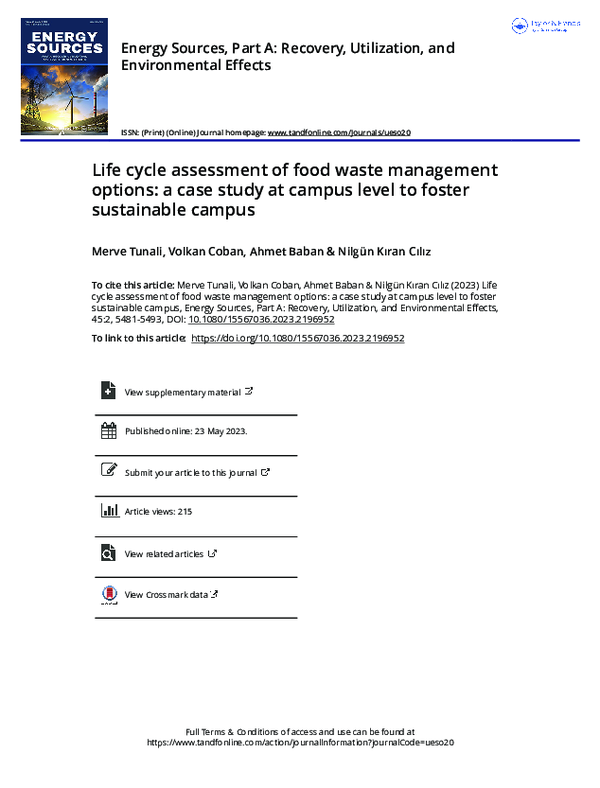 (PDF) Life cycle assessment of food waste management options a case ...