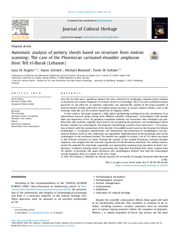 (PDF) L. Di Angelo / A. Schmitt / M. Rummel / P. Di Stefano - Automatic ...