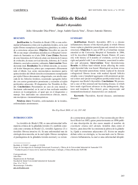 (PDF) Tiroiditis de Riedel