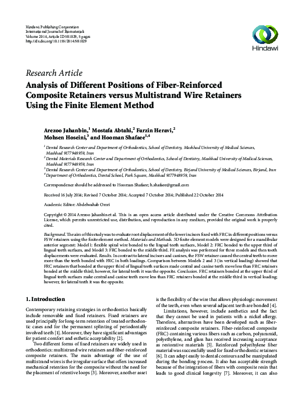 (PDF) Analysis of Different Positions of Fiber-Reinforced Composite ...