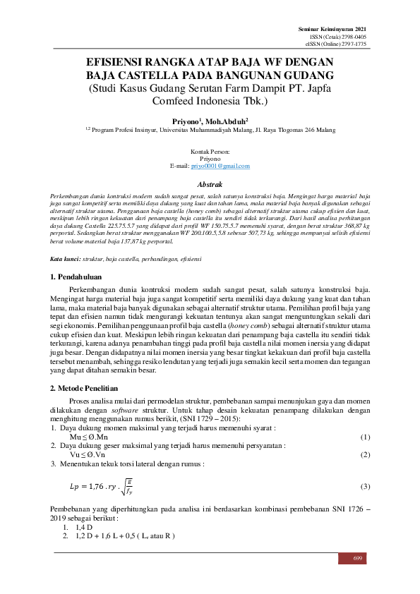 (PDF) Efisiensi Rangka Atap Baja Wf Dengan Baja Castella Pada Bangunan ...