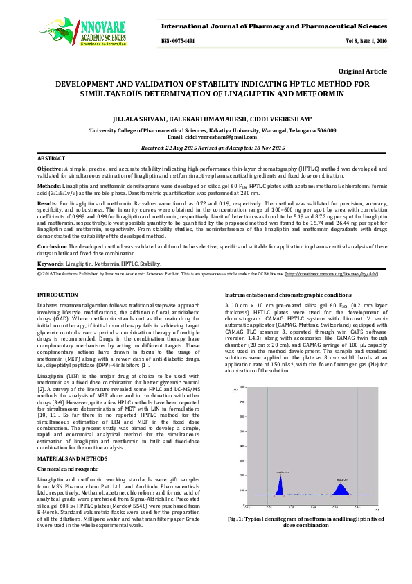 (PDF) Development and Validation of Stability Indicating HPTLC Method for Simultaneous ...