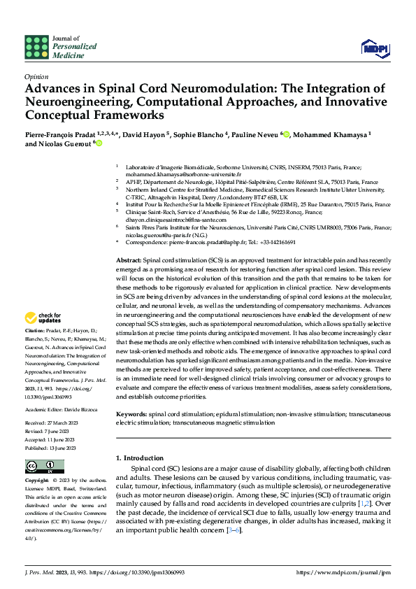 (PDF) Advances in Spinal Cord Neuromodulation: The Integration of ...