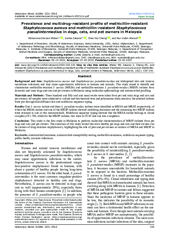 (PDF) Prevalence and multidrug-resistant profile of methicillin-resistant Staphylococcus aureus ...