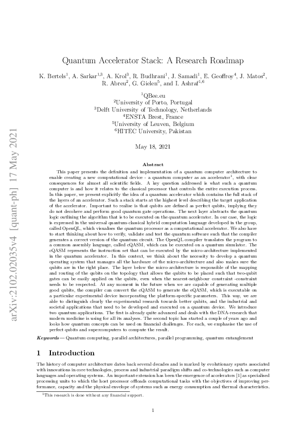 (PDF) Quantum Accelerator Stack: A Research Roadmap