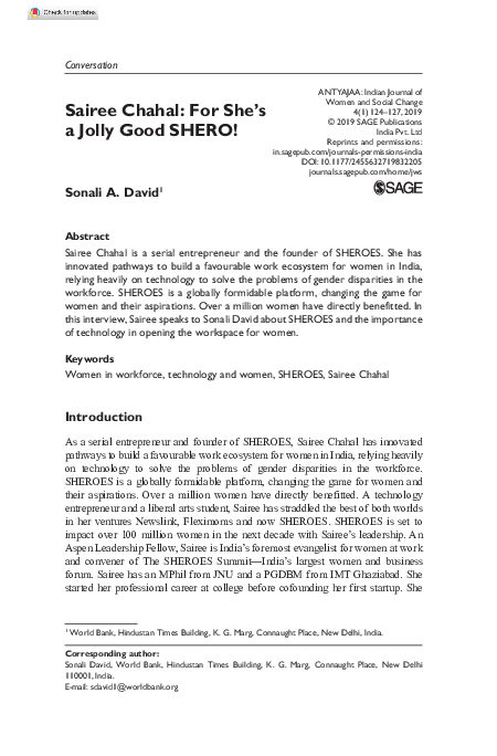 (PDF) Sairee Chahal: For She’s a Jolly Good SHERO!