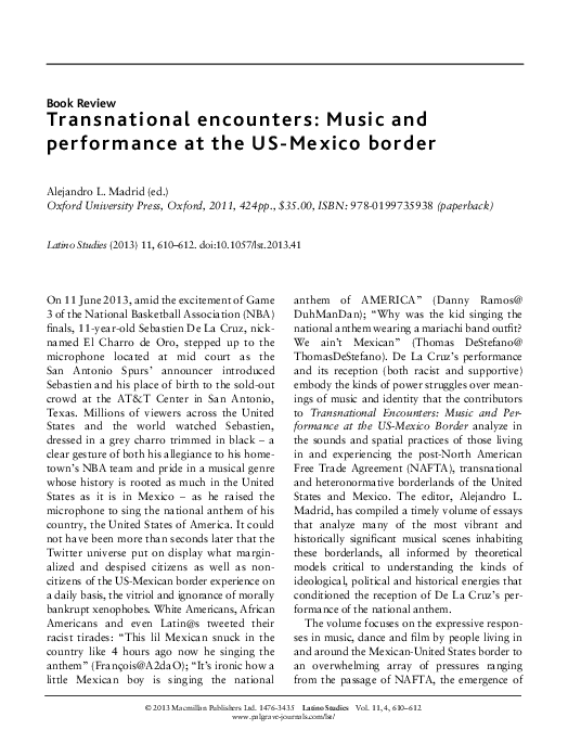 (PDF) Transnational Encounters: Music and Performance at the U.S ...