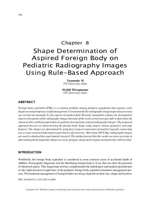 (PDF) Shape Determination of Aspired Foreign Body on Pediatric ...