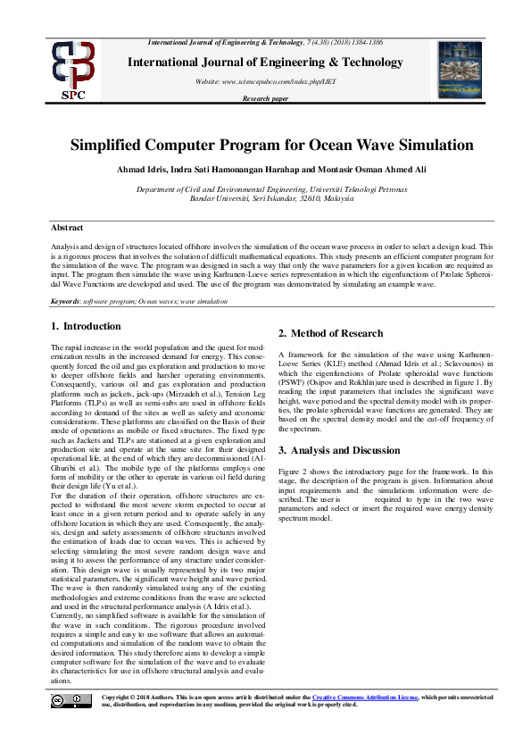 (PDF) Simplified Computer Program for Ocean Wave Simulation