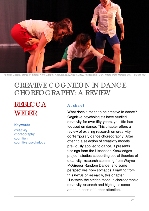 (PDF) Creative Cognition in Dance Choreography: A Review
