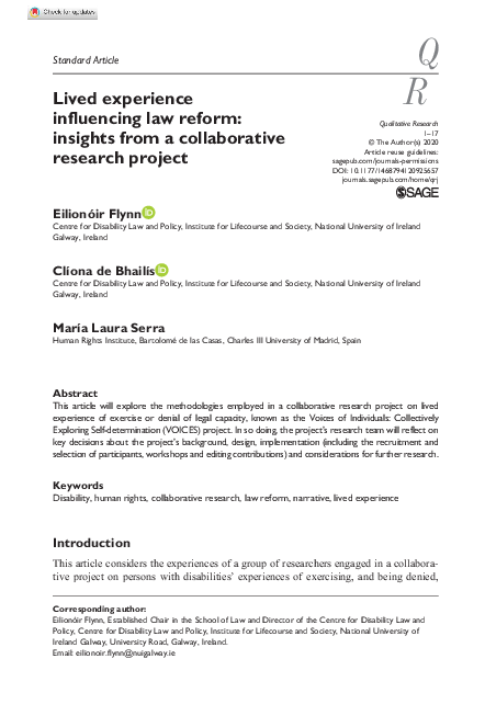 (PDF) Lived experience influencing law reform: insights from a ...