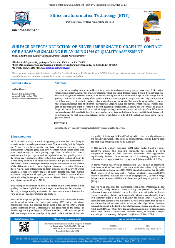 (PDF) Surface Defects Detection of Silver Impregnated Graphite Contact of Railway Signalling ...