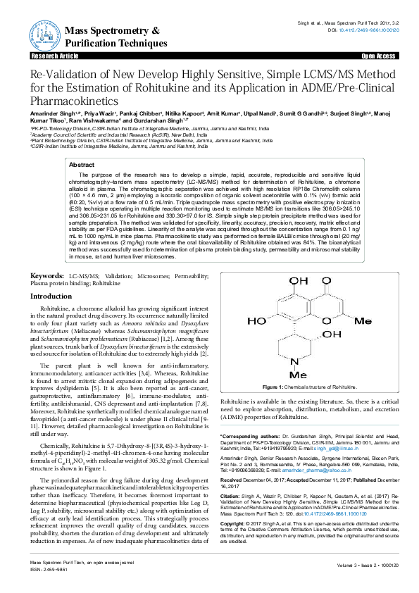 (PDF) Re-Validation of New Develop Highly Sensitive, Simple LCMS/MS Method for the Estimation of ...