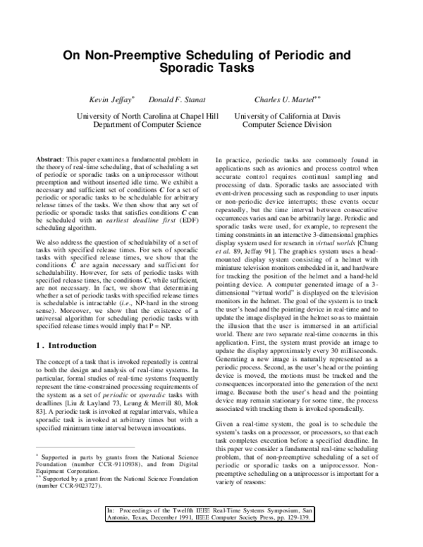 (PDF) On non-preemptive scheduling of period and sporadic tasks