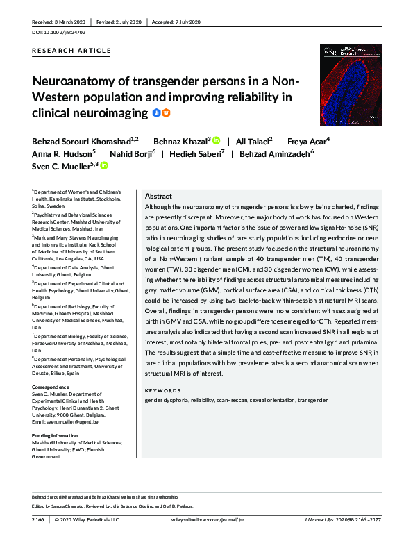 (PDF) Neuroanatomy of transgender persons in a Non‐Western population ...