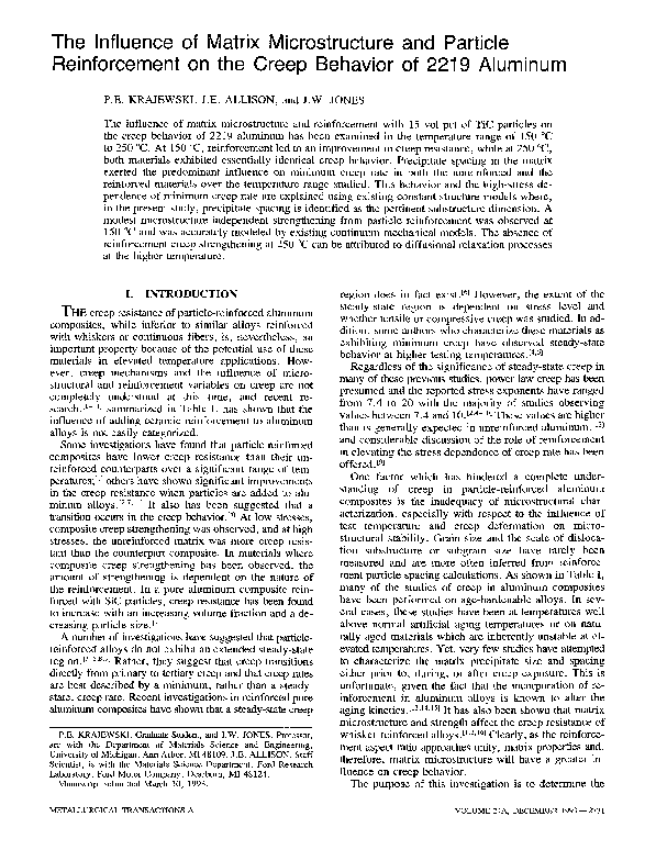 (PDF) The influence of matrix microstructure and particle reinforcement ...