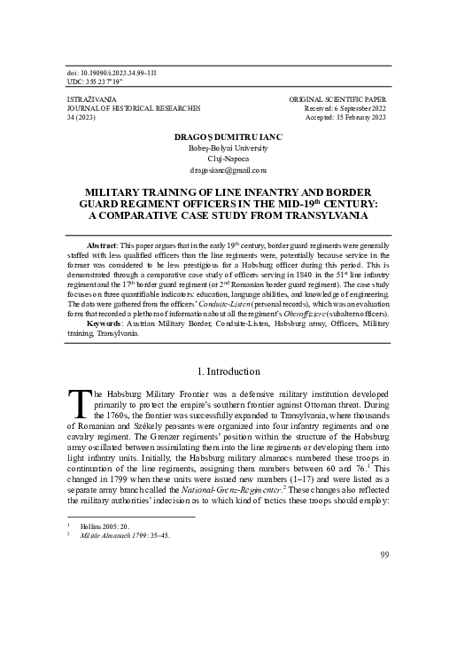 (PDF) MILITARY TRAINING OF LINE INFANTRY AND BORDER GUARD REGIMENT ...