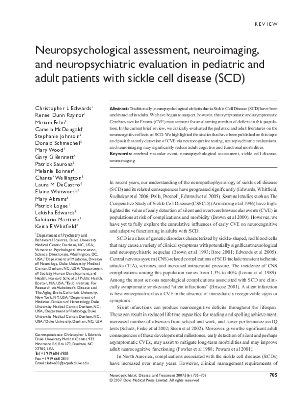 (PDF) Neuropsychological assessment, neuroimaging, and clinical ...