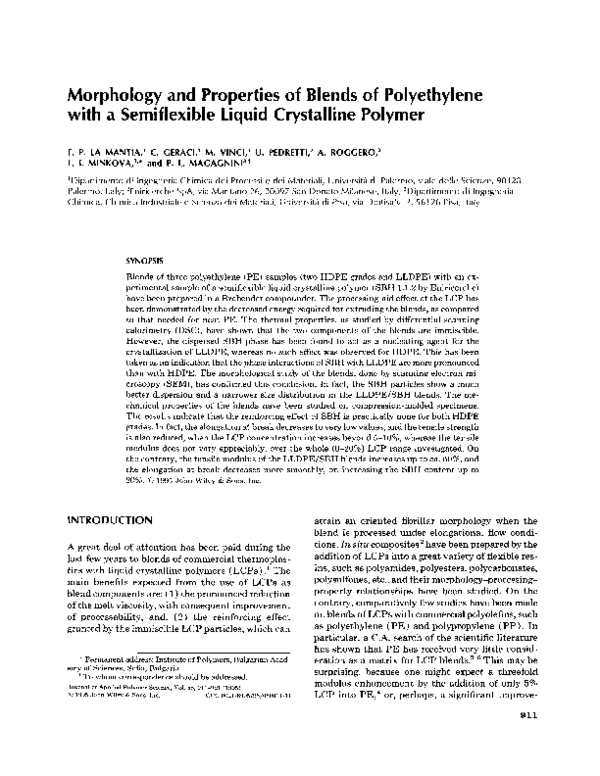 (PDF) Morphology and properties of blends of polyethylene with a ...