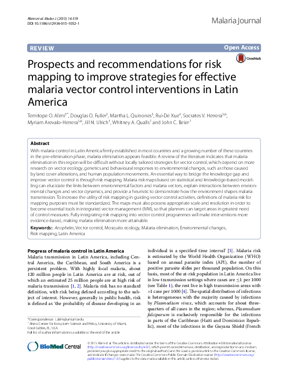 (PDF) Prospects and recommendations for risk mapping to improve ...